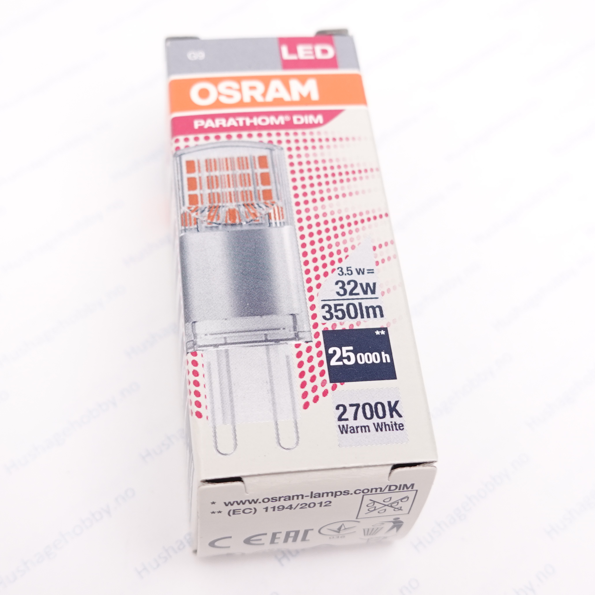 Lyspære Osram Parathom LED PIN 32 3.5 W/827 G9 - HusHageHobby Lyspære Osram Parathom LED PIN 32 3.5 W/827 G9 - HusHageHobby